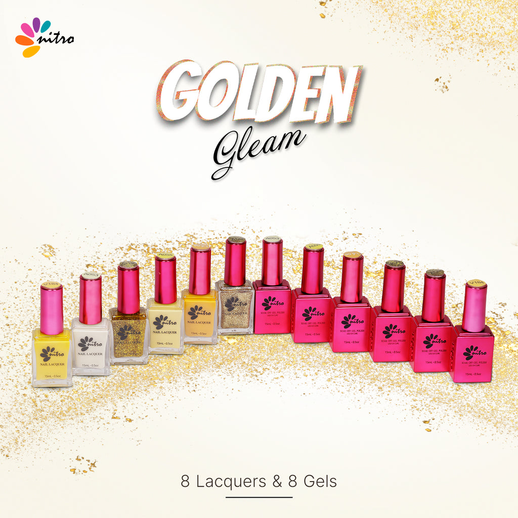 Golden Gleam Set - Gel & Lacquer (6 colors) – Nitro Nails