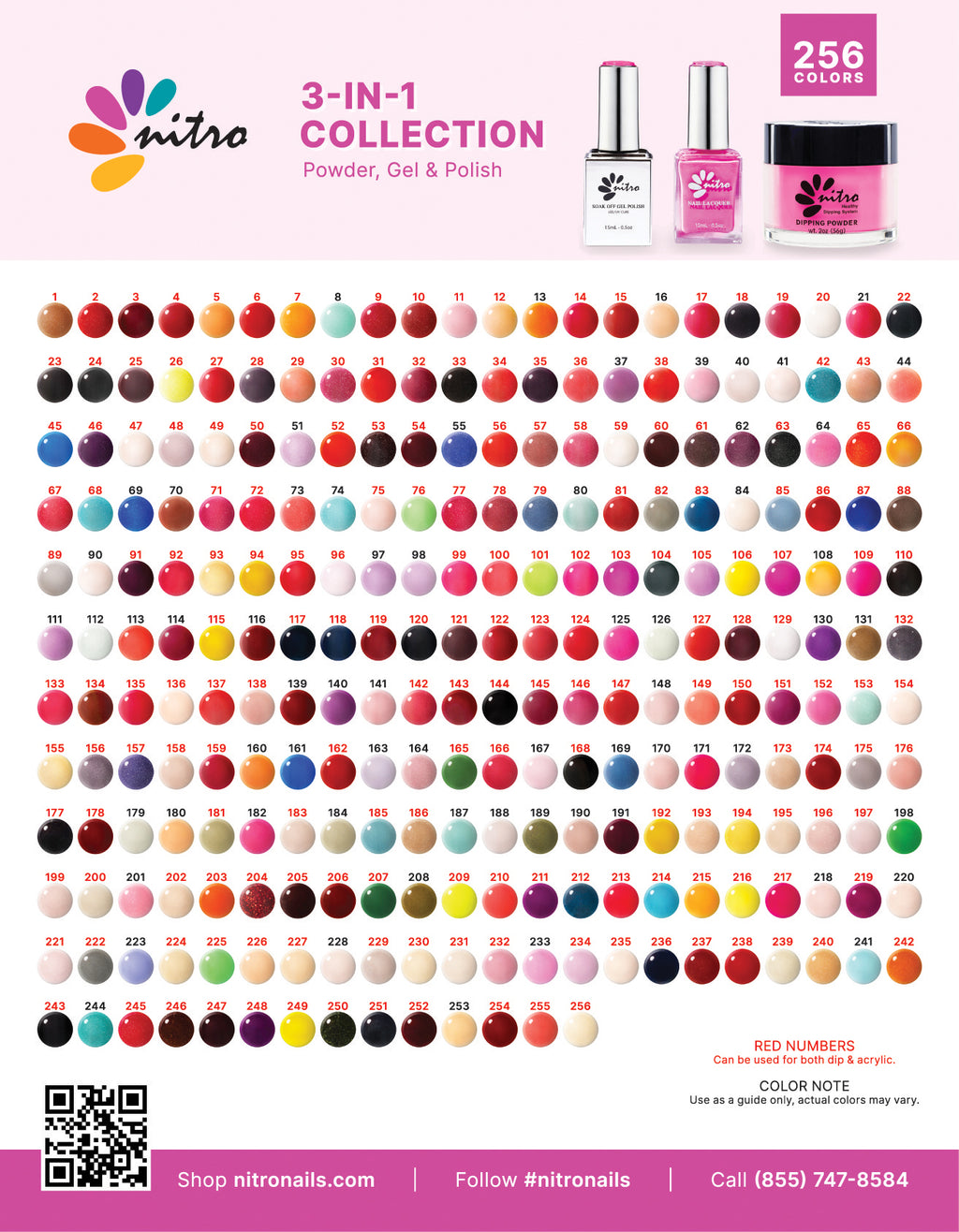 Nitro Collection 3-in-1 Powder, Gel, & Lacquer (256 Colors New Bottle ...