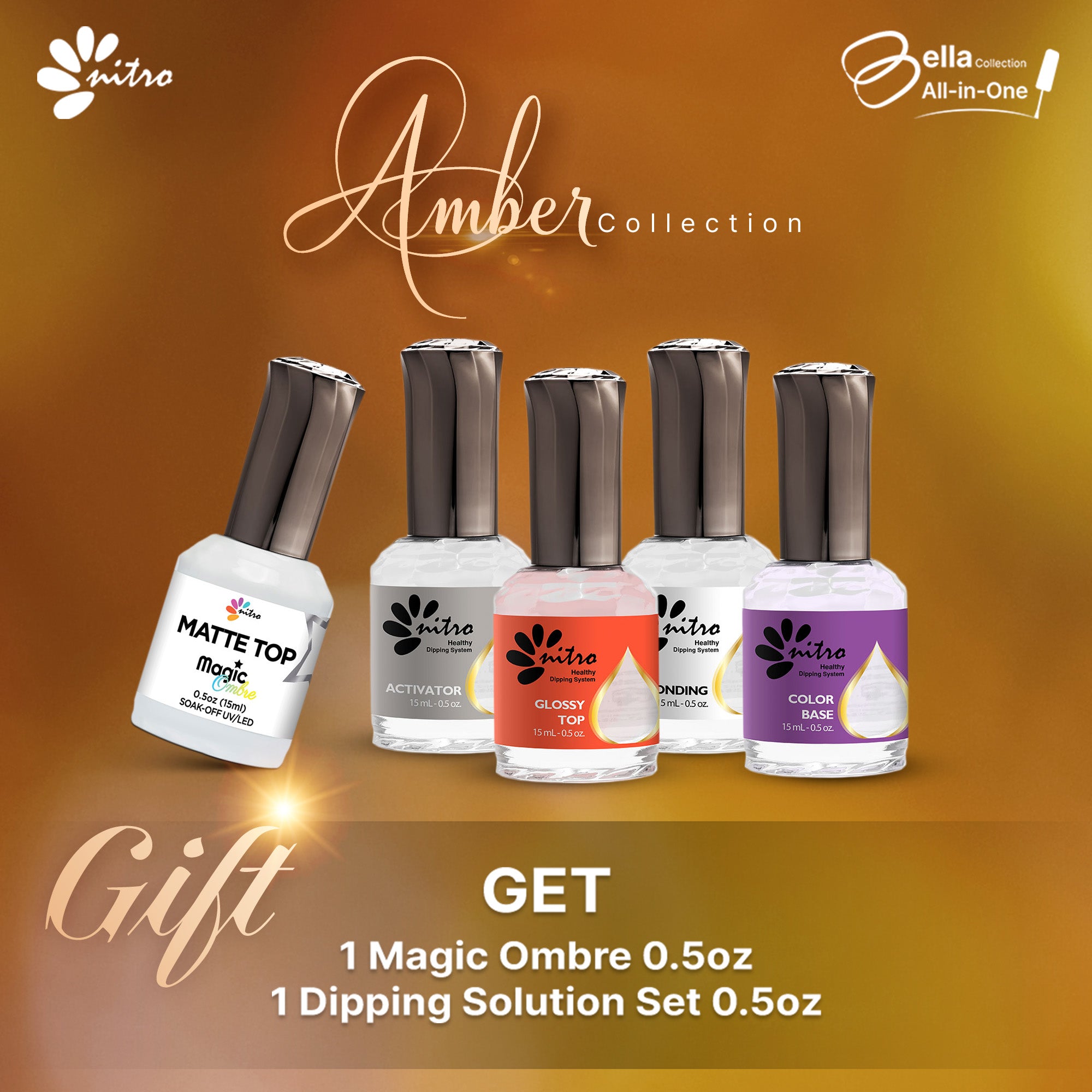 Amber 4-in-1 Acrylic/Dip Powder, Gel, & Lacquer (24 Colors) – Nitro Nails