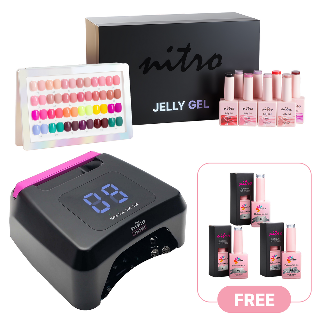 Bundle Jelly Gel 24 Colors + LuxCore UV/LED Curing Lamp FREE Nitro Pla ...