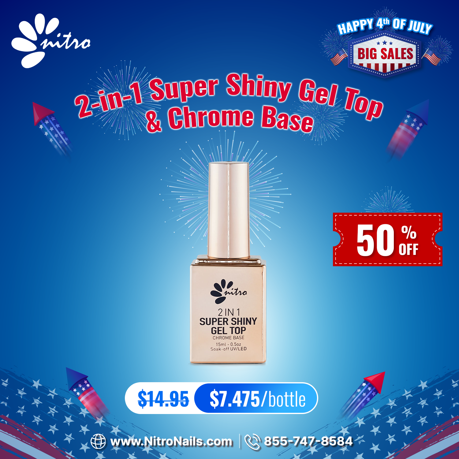 Super Shiny Non-Cleanse Gel Top Chrome Base – Nitro Nails