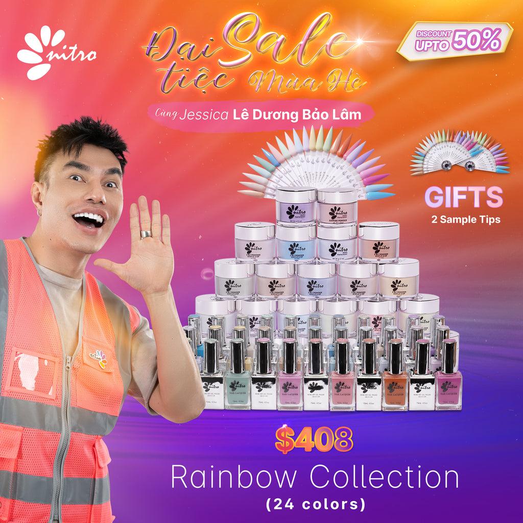 Rainbow Collection 3-in-1 Powder, Gel, & Lacquer (24 Colors) *Free Gif ...
